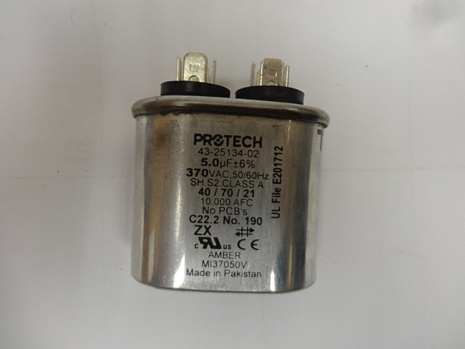 Protech Capacitor 43-25134-02; 5.0uf; 370VAC; 50/60HZ----"USED" | eBay