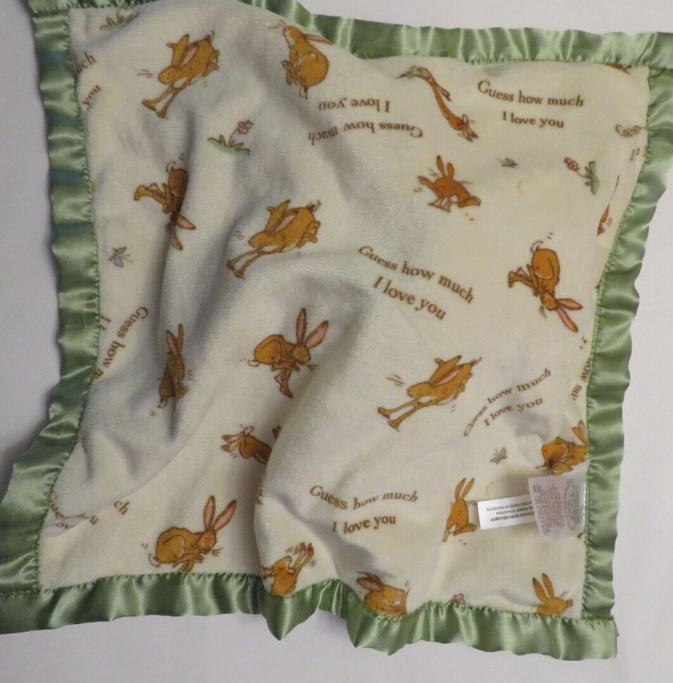 Guess How Much I Love You Bunny Security Blanket Yellow Green Tan Kids ...