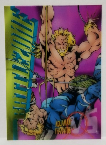 AQUAMAN vs Thanatos 1995 BATTLEZONE SkyBox DC CLEARCHROME Chase Card #B6 Mint. | eBay
