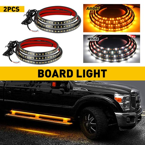 2X 60" Running Board Light LED Side Step Strip White Amber Turn Signal ...