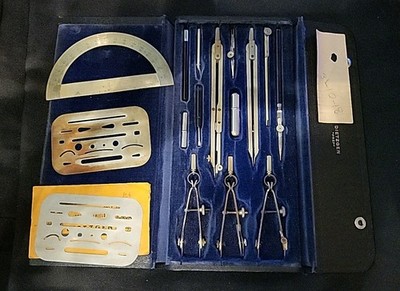 VTG Dietzgen Prep Drafting Drawing Tools Instruments Set w/ Case And ...