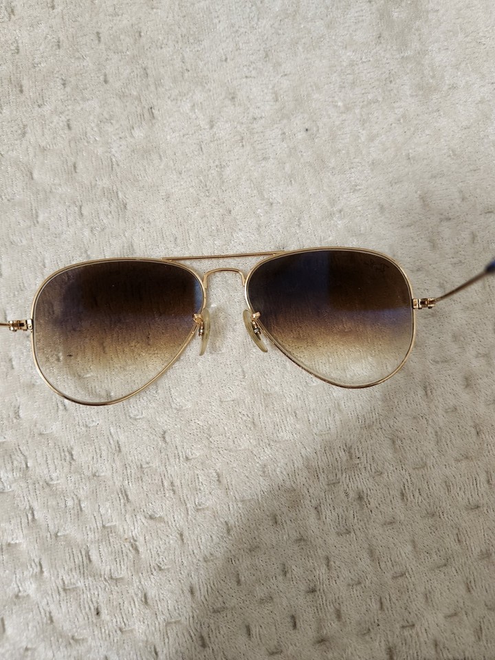 Rare Ray-Ban 55014 Aviator Sunglasses Gold Frame Polarized Lenses | eBay