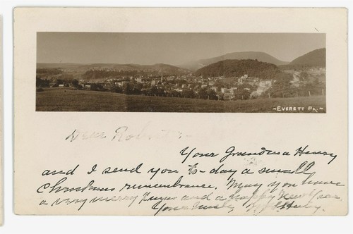 RPPC Aerial Panoramic View EVERETT PA Bedford County Real Photo ...