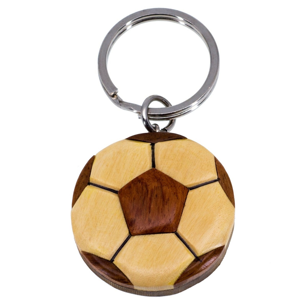 Wooden Soccer Ball Intarsia Wooden Ornament/Magnet Soccer Ball IOM66