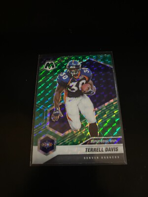 Terrell Davis 2021 Panini Mosaic Super Bowl MVPs Green Prizm Broncos ...