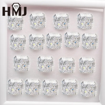 Crushed Ice Cut AAAAA CZ Stone Square Radiant White Diamond 5A Cubic ...