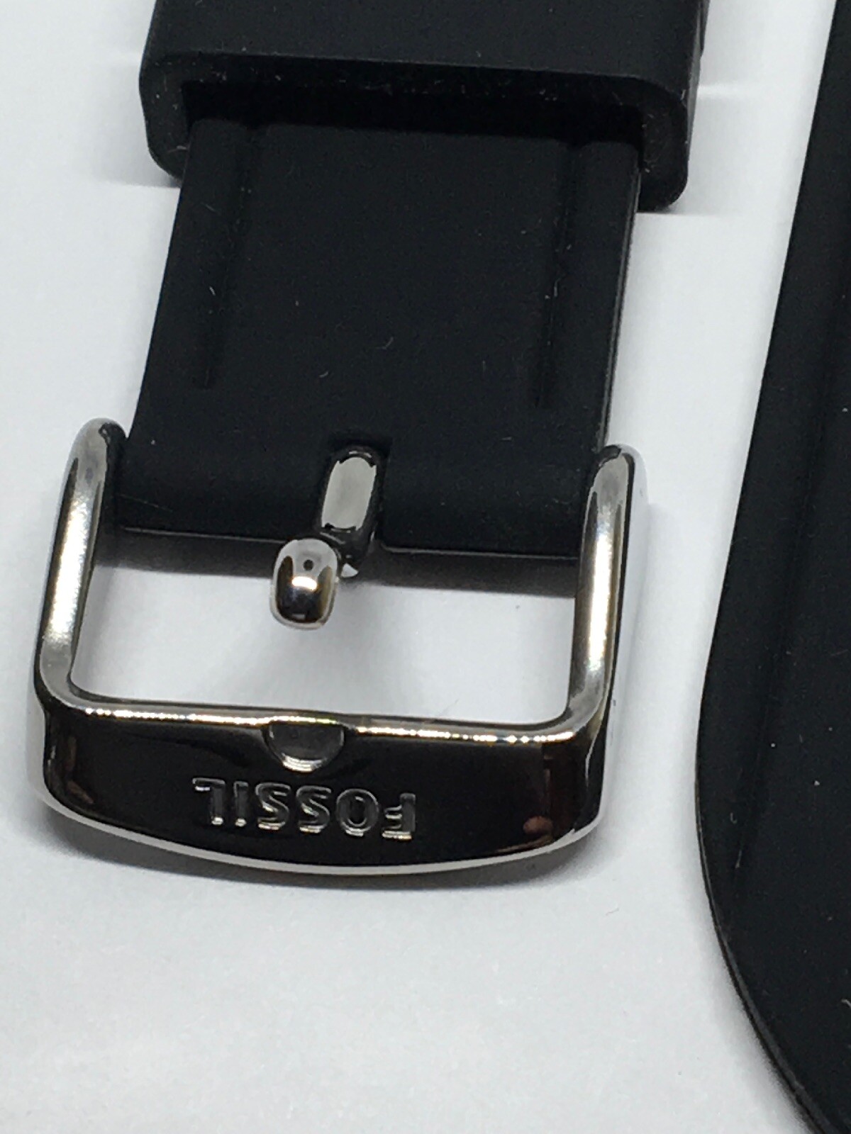 Authentic Fossil Watch Full Band 2piece Strap Rubber Pins Black V356 | eBay