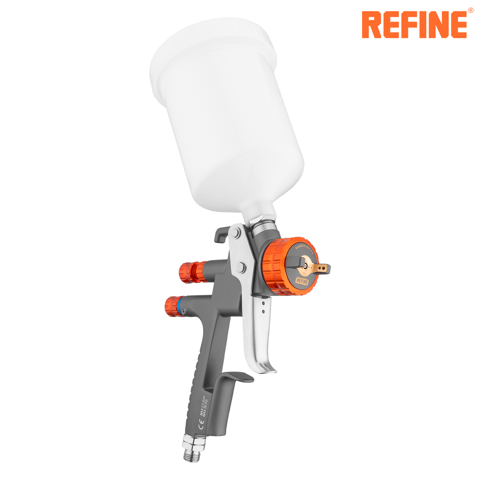REFINE HVLP Air Spray Gun 1.3mm 600ml Gravity Feed Paint Gun Pro for ...