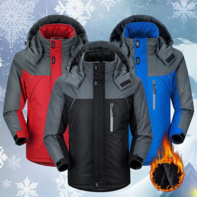 Mens Fleece Jacket Coats Lining Thick Warm Waterproof Windproof ...