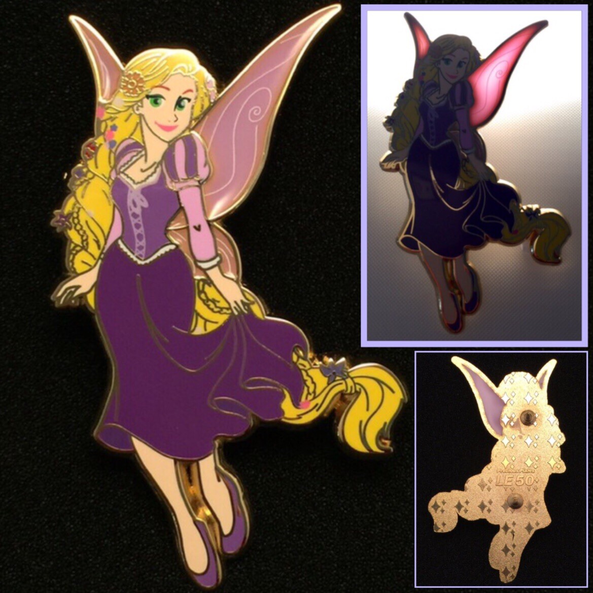 Disney Tangled Punzie Pixie Stained Glass Fantasy Pin LE50 Rapunzel ...