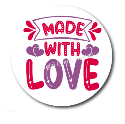 Made With Love Stickers Home Made Favors Made with Love Labels Crafting ...