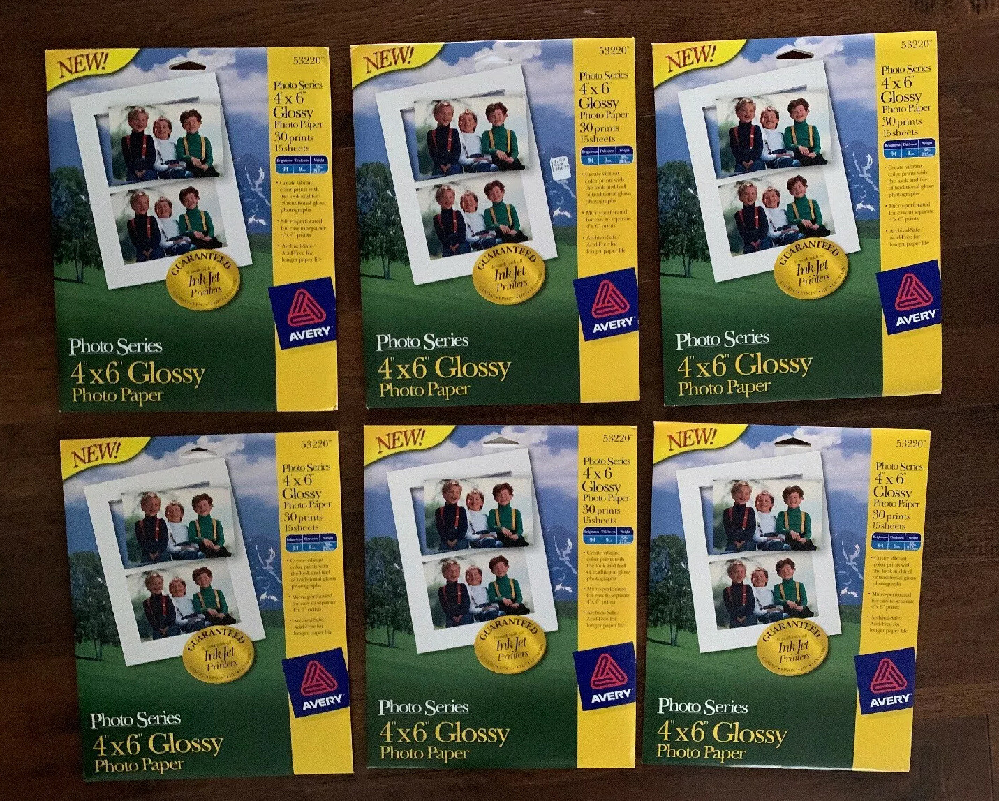 Lot Of 6 Avery 53220 Photo Series 4x6 Glossy Photo Paper 90 Sheets, 180 ...