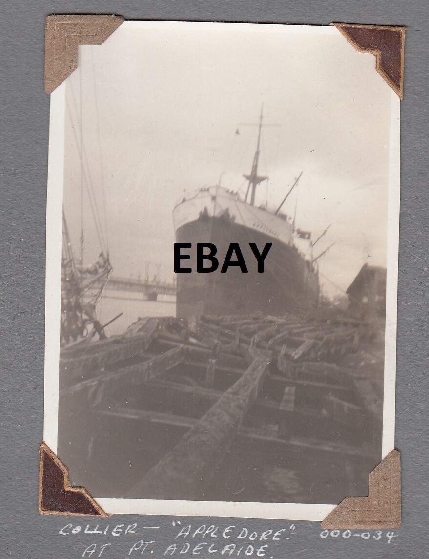 Ship Collier Appledore Port Adelaide ORIGINAL OLD PHOTO South Australia ...