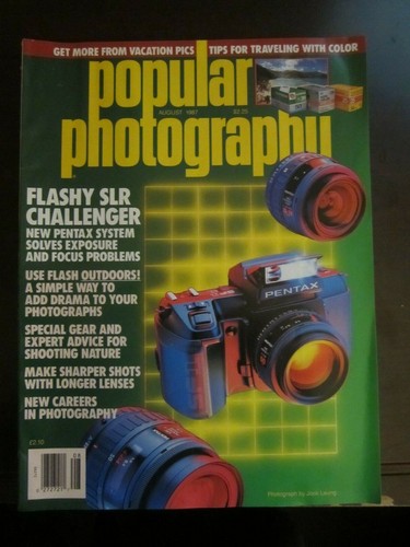 Popular Photography Magazine August 1987 Flashy SLR Challenger Pentax ...