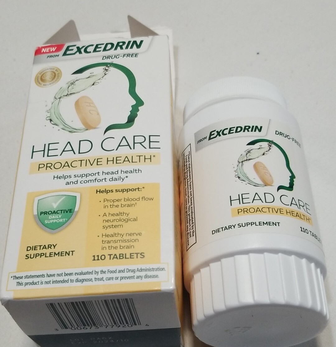Excedrin Head Care Proactive Health Drug Free Daily Supplement 110 ...