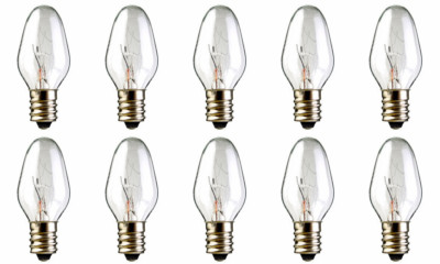 Box of 10 Bulbs 10C7 Bulb 10 Watt 120 Volt Candelabra E12 Screw Base ...