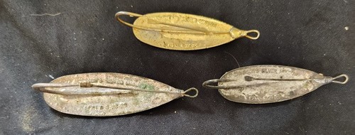 Lot Of 3 Vintage Fishing Lures, Johnson Silver Minnows, 1 Is Gold, 8-22 ...