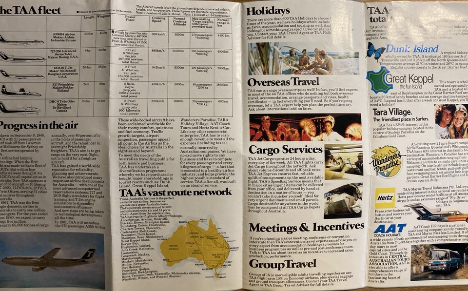 1979 TRANS AUSTRALIA AIRLINES BROCHURE B727 ROUTE MAP STEWARDESS | eBay UK