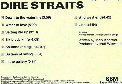 DIRE STRAITS 9 tracks CD | eBay