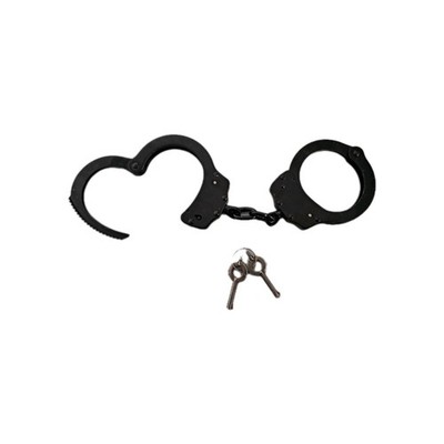Black Police Style Handcuffs with Keys – Double Lock Steel Restraint ...
