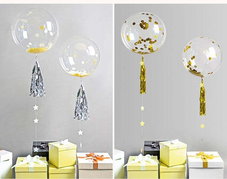 DIY 3D Transparent Clear PVC Balloons Round Circle Ballon Party Helium ...
