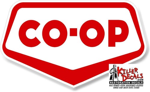 12" 1960-PRES CANADIAN COOP CO-OP GASOLINE VINYL STICKER OIL GAS PUMP ...
