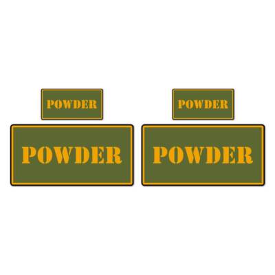 Powder Ammo Box Set, Vinyl Decal Sticker, 2@ 1"x2" & 2@ 2"x4", #8405 | eBay