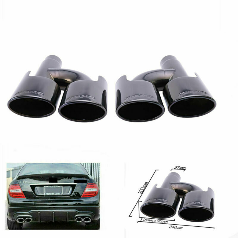 Left Right Dual Exhaust Tips AMG For C250 C300 Mercedes Benz W204 W211 ...