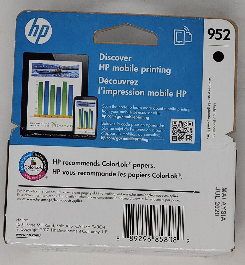 HP 952 (F6U15AN#140) Black Ink Cartridge for sale online | eBay