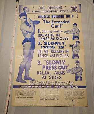 1940 Joe Bonomo PHOTO CHART Strongman Muscle Bodybuilder No. 6 The ...