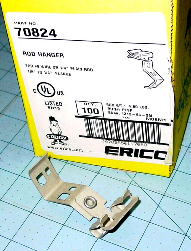 Erico Caddy 1/4" Rod Hangers Lot Of 100 Angle Bracket Conduit Clip ...