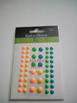Eyelet Outlet Sticky Back Enamel Dots Multiple Bright Orange Yellow ...