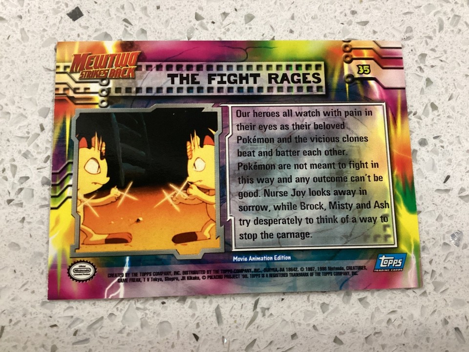 1999 Topps Mewtwo Strikes Back The Fight Rages #35 Non Foil Pokemon ...