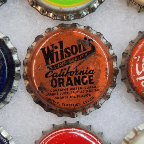 WILSON'S CALIFORNIA ORANGE CORK Lined SODA Bottle Cap Crown Caps | eBay
