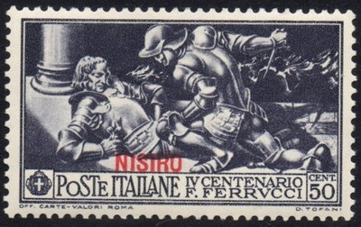 ITALIA Mar Egeo NISIRO NISIROS 1930 -14- MNH** 50 c. Francesco Ferrucci ...