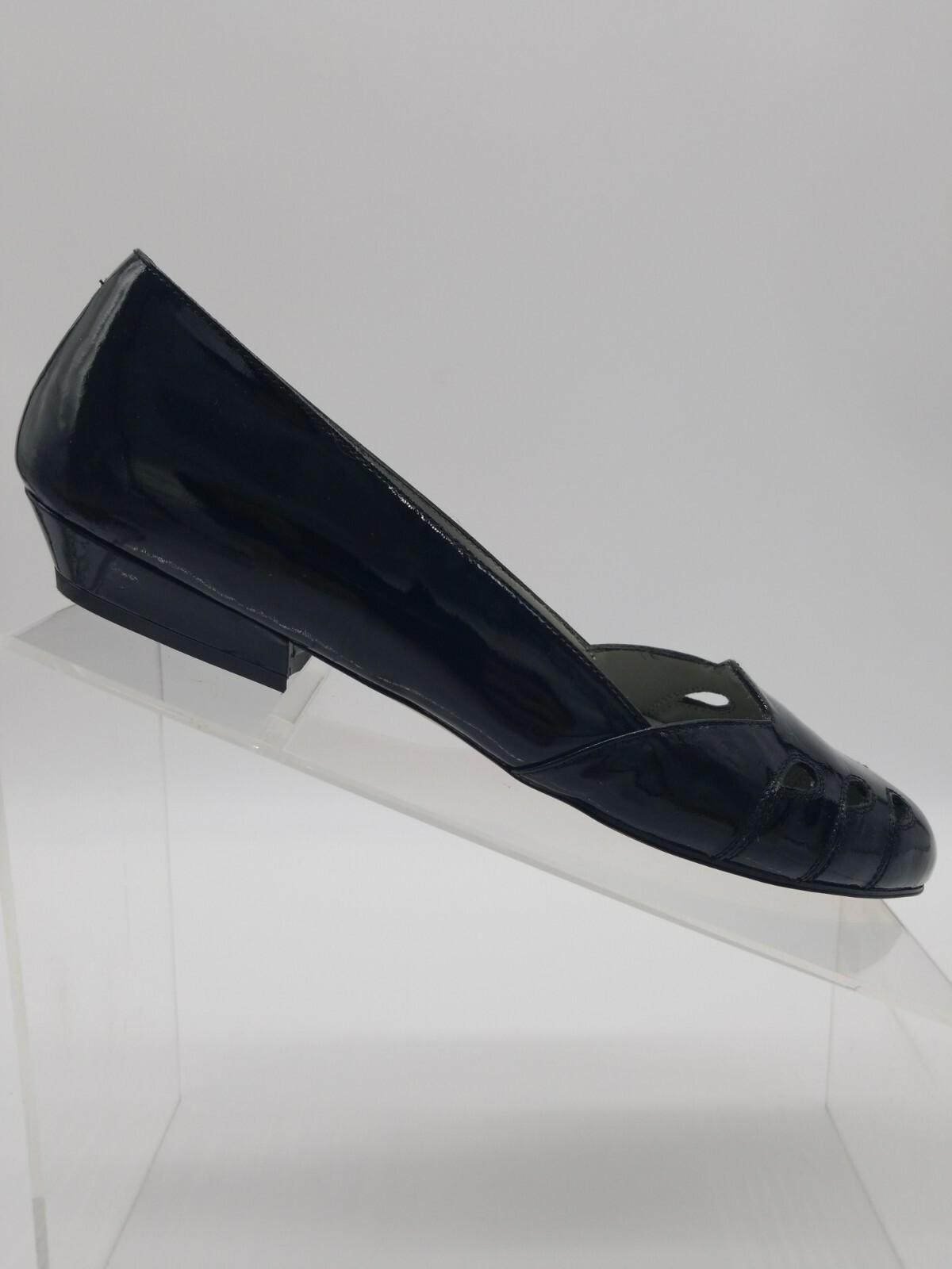 Vintage Cappagallo Patent Leather Black Flats Womens … - Gem