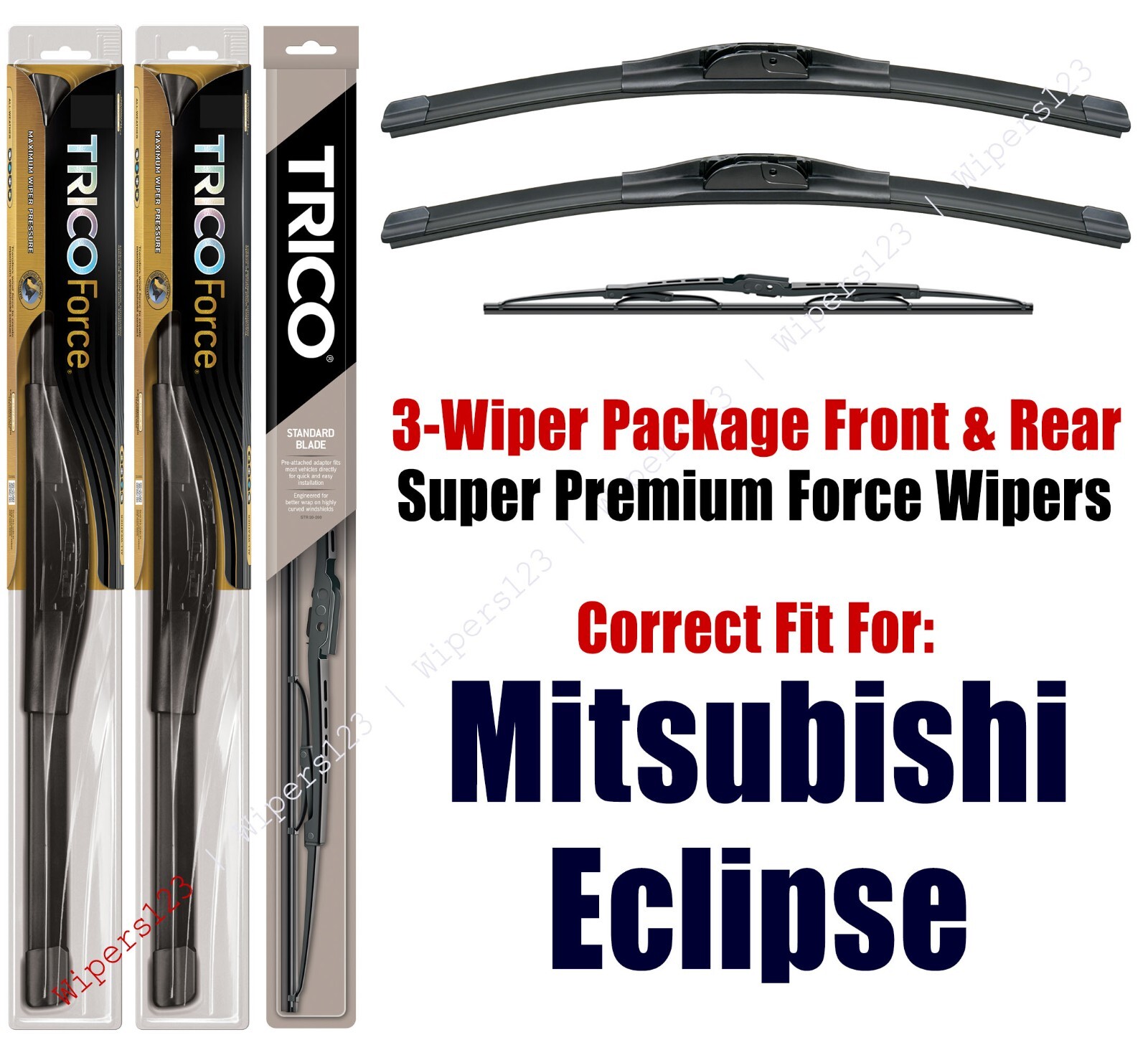 Wipers 3-pk Hi-Performance fits 1997-1999 Mitsubishi Eclipse - 25240 ...