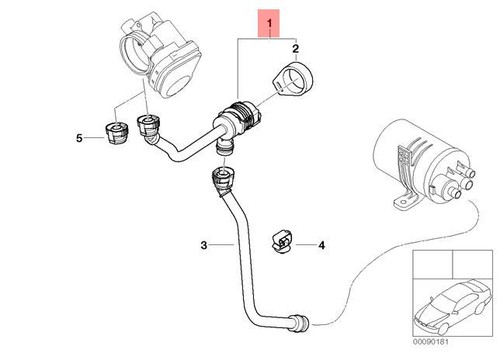 Genuine BMW E46 E60N E81 E82 E83 E84 Fuel Tank Breather Valve OEM ...