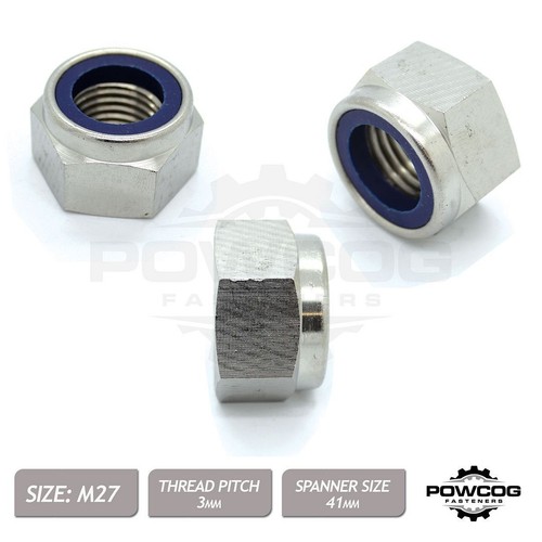 M27 - 27mm NYLOC NUTS INSERT NYLON LOCK NUTS STAINLESS STEEL A2 TYPE T ...