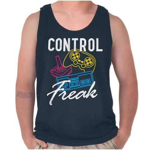 Retro Funny Video Game Control Freak Joke Tank Top T Shirts Tees Men ...