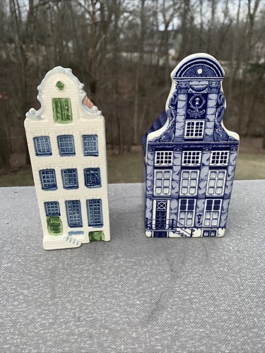 Vintage Delft Blue 1640 RARE #3 CLOCK GABLE Dutch House HOLLAND ...
