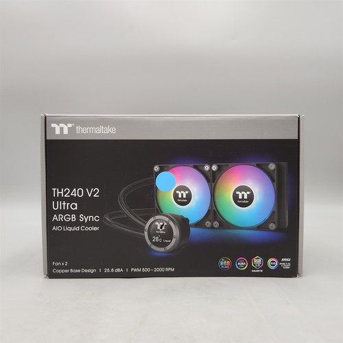 Thermaltake TH240 V2 Ultra ARGB 2x120mm AiO Liquid CPU Cooler - Black ...