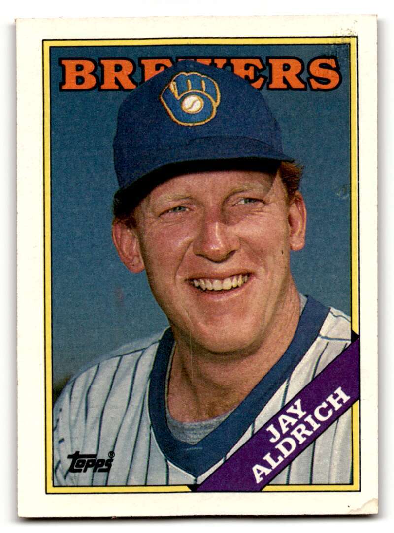 1988 Topps #616 Jay Aldrich Milwaukee Brewers Baseball Cards NM Near ID ...