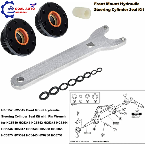 HS5157 HC5345 Front Mount Hydraulic Steering Cylinder Seal Kit with Pin ...