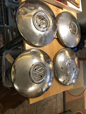 4 VINTAGE VW BUG CHROME HUBCAPS VOLKSWAGEN | eBay