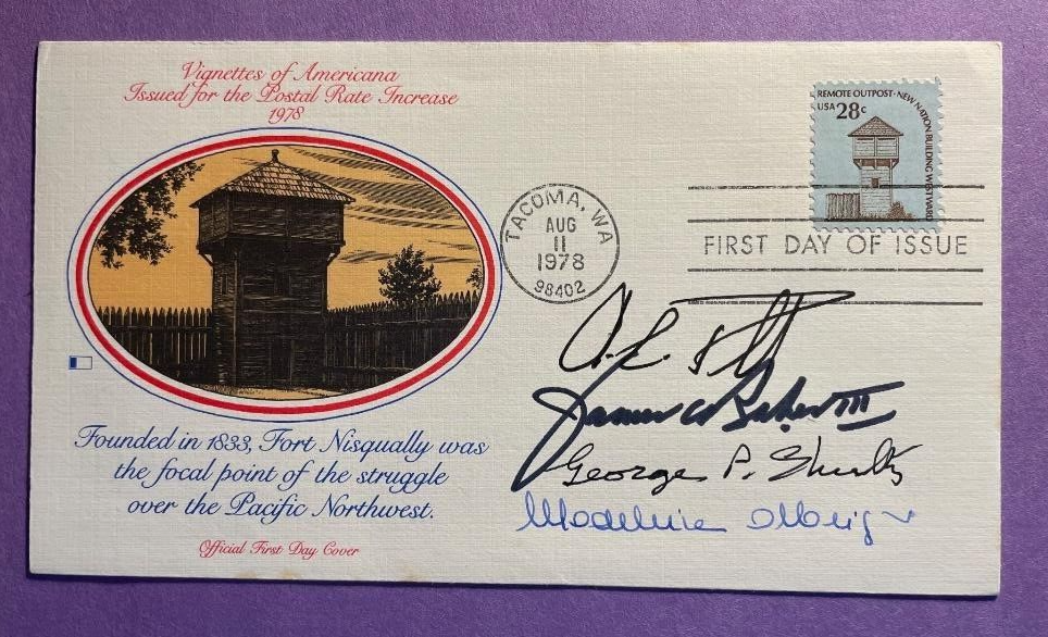 FOUR SECRETARY OF STATE (4 SIGNATURES) SIGNED FDC AUTOGRAPHED FIRST DAY ...