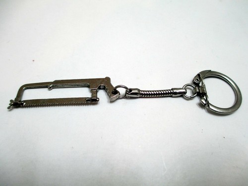 VTG Snake Keychain w/ Miniature Hacksaw Fob Key Ring Plumber Machinist ...