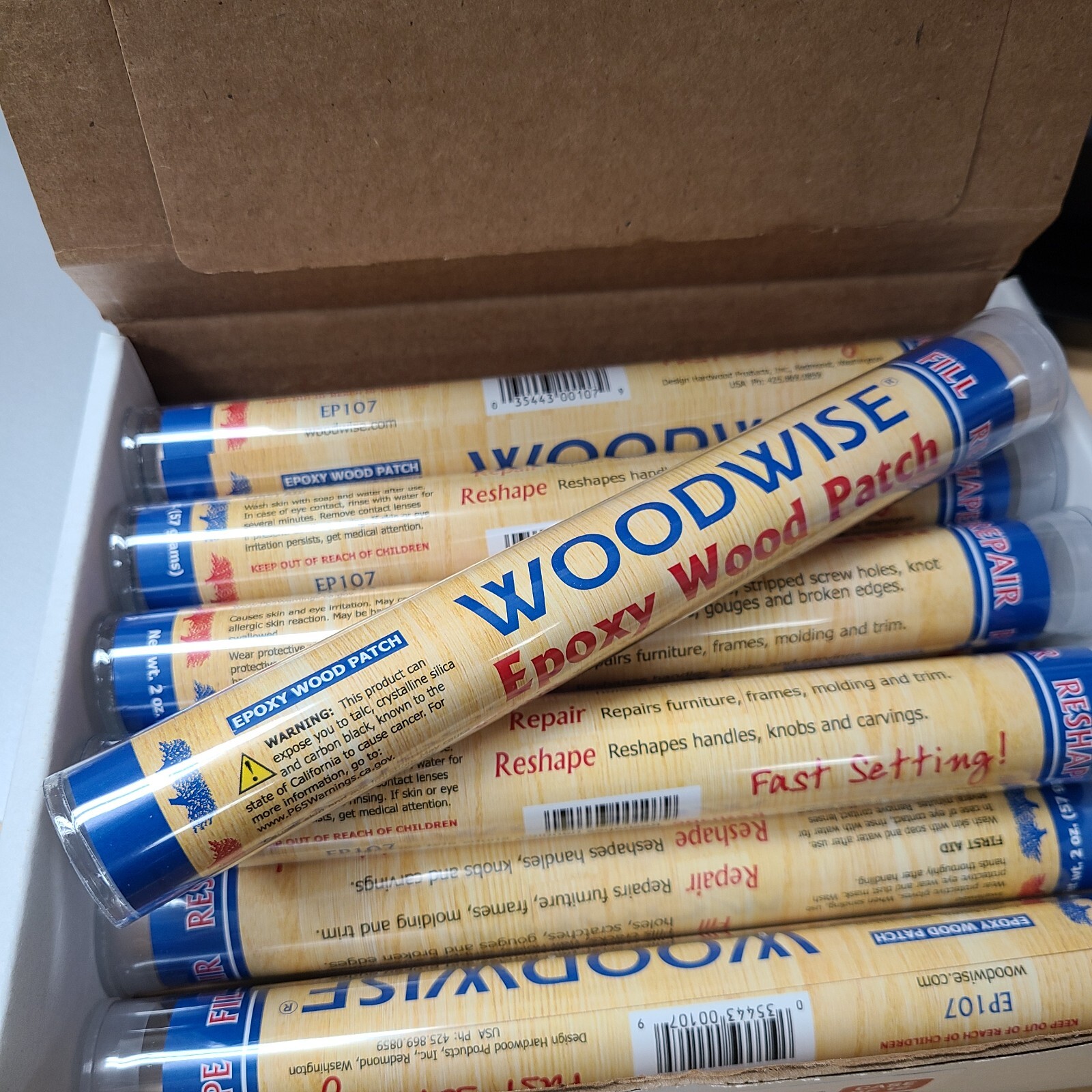 Woodwise Wood Weld Repair Epoxy Patch Putty Stick - 2 oz Instant Bond ...