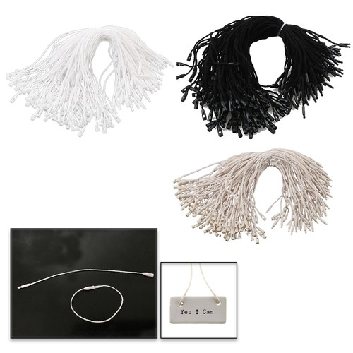 100-1000Pcs Bullet Cotton Hang Tag Rope Cords String Snap Lock Pin ...