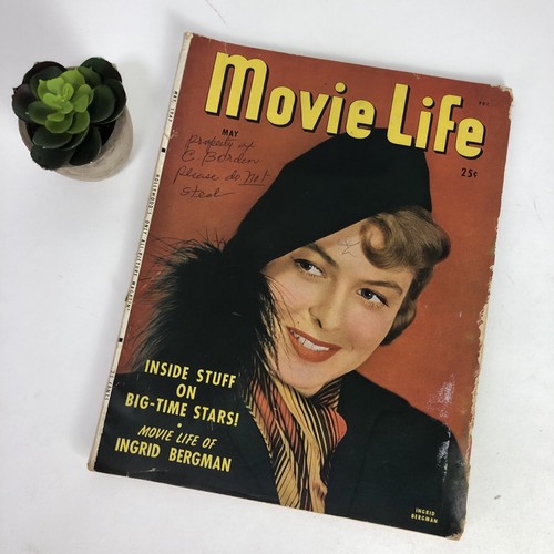 1947 MAY MOVIE LIFE MAGAZINE - INGRID BERGMAN COVER - GREAT PHOTOS - J ...